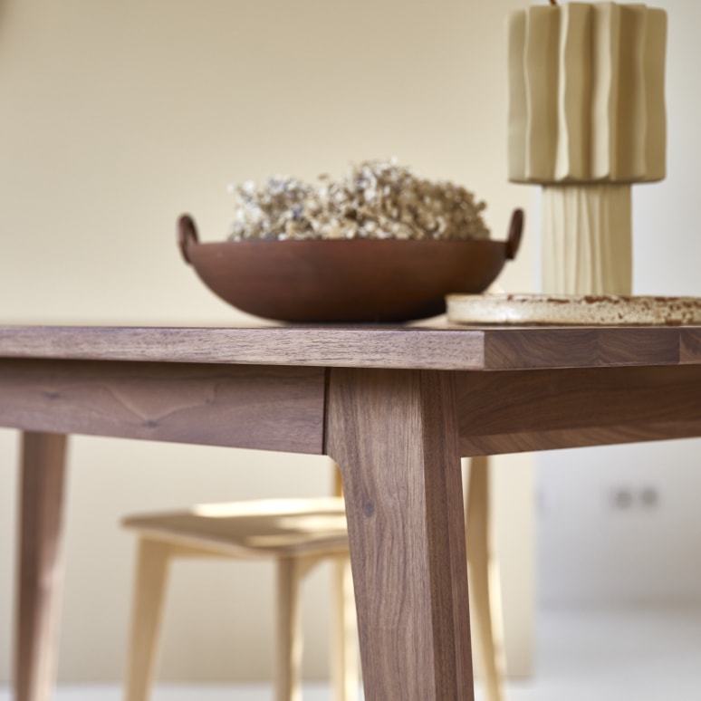 Walnut colour dining table store