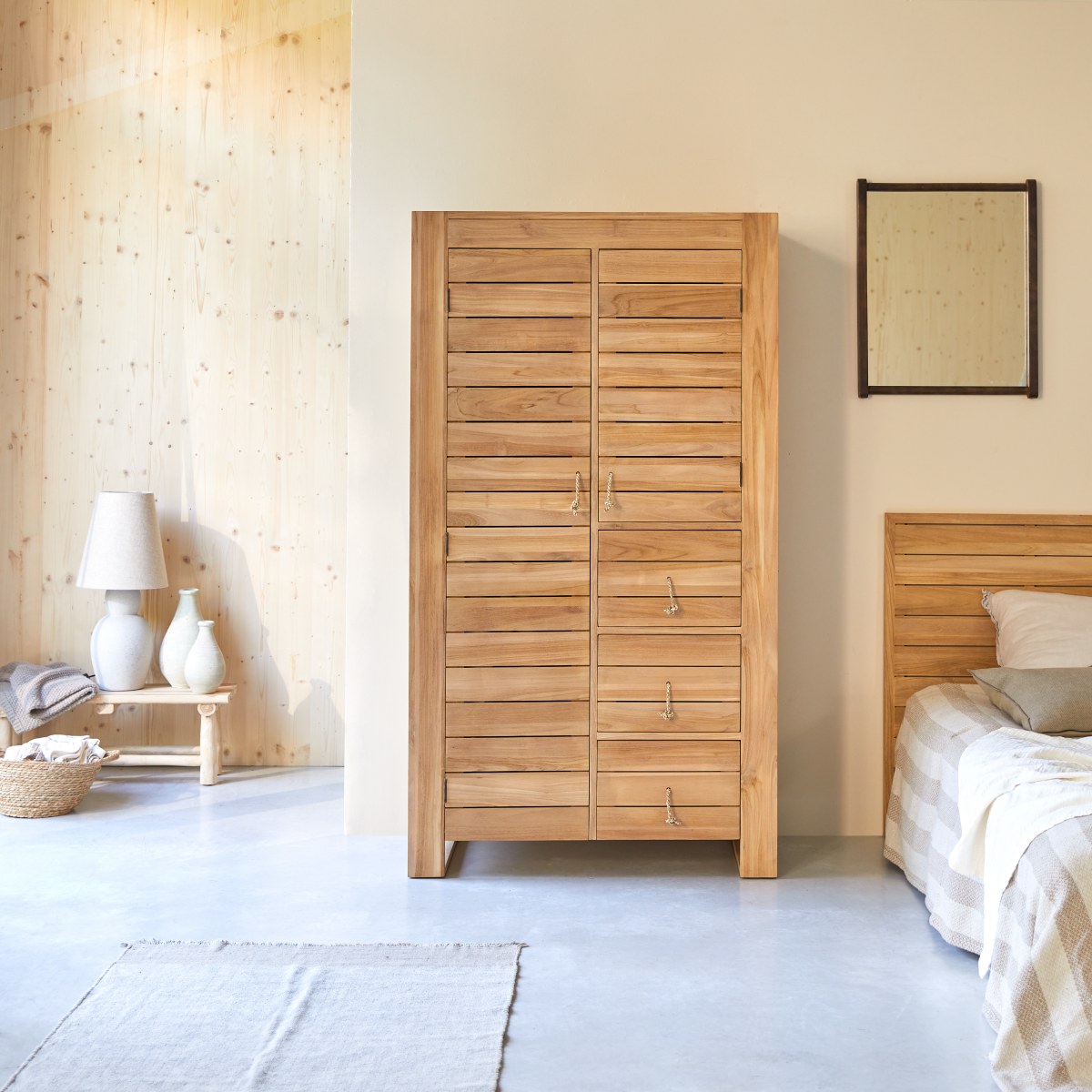 Solid teak wardrobe - Bedroom / Cupboards & Wardrobes - Tikamoon