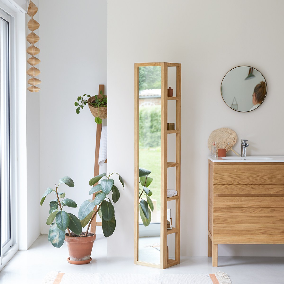 straight mirror cabinet - Twig teak mirror cabinets - Tikamoon