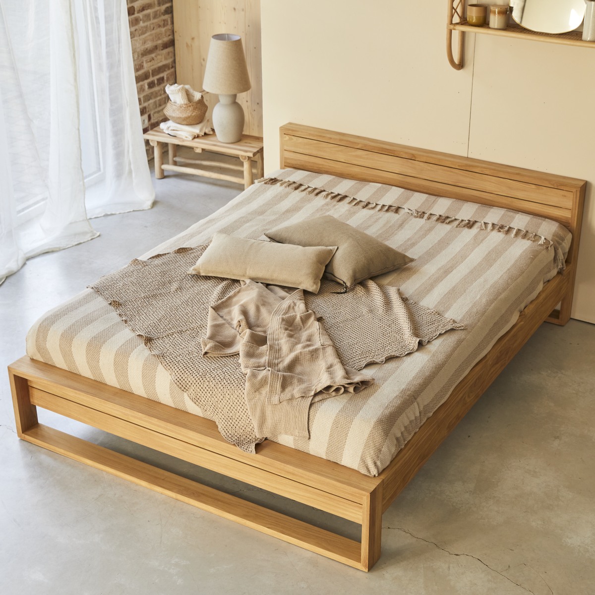 Solid teak bed store