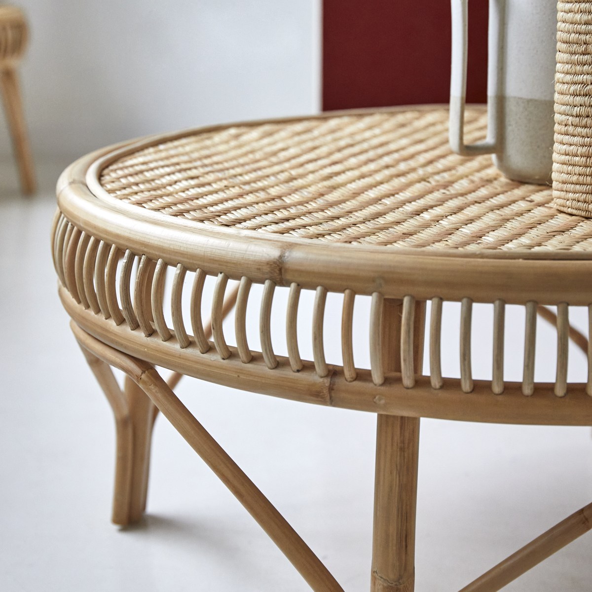 Vintage rattan coffee table store