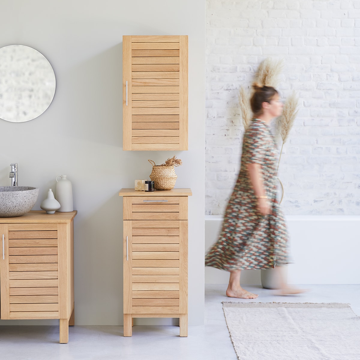 Solid wood over the toilet storage store