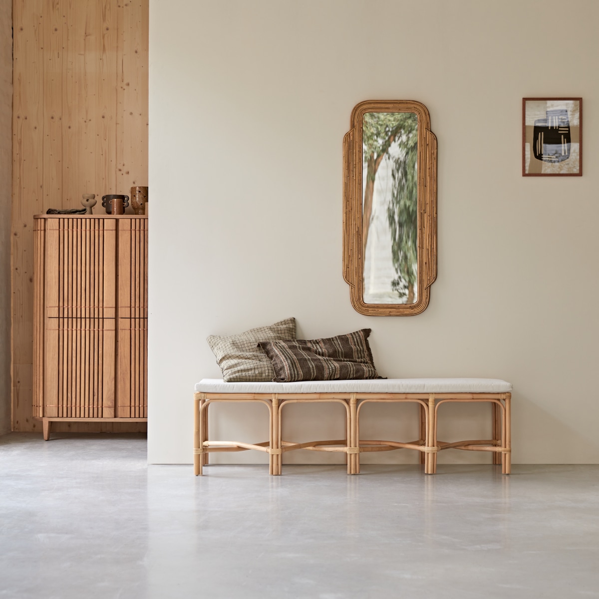 Banc en rotin naturel 160 cm - Assise 3 places pour séjour - Tikamoon