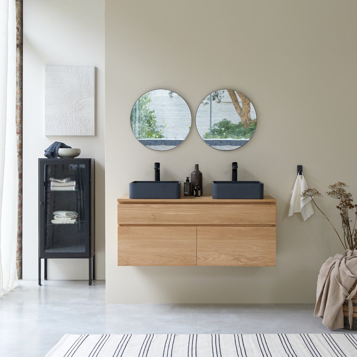 Jacob Massief eikenhouten badmeubel 120 cm - Badkamer - Tikamoon