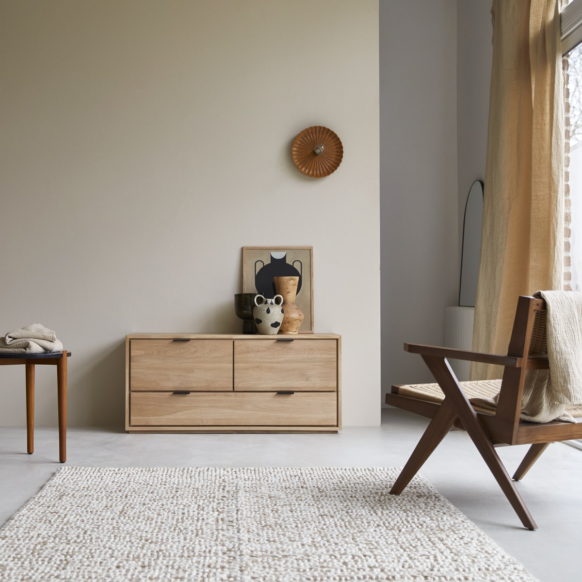 Solid oak TV Stand 120 cm Living room TV Stands Tikamoon