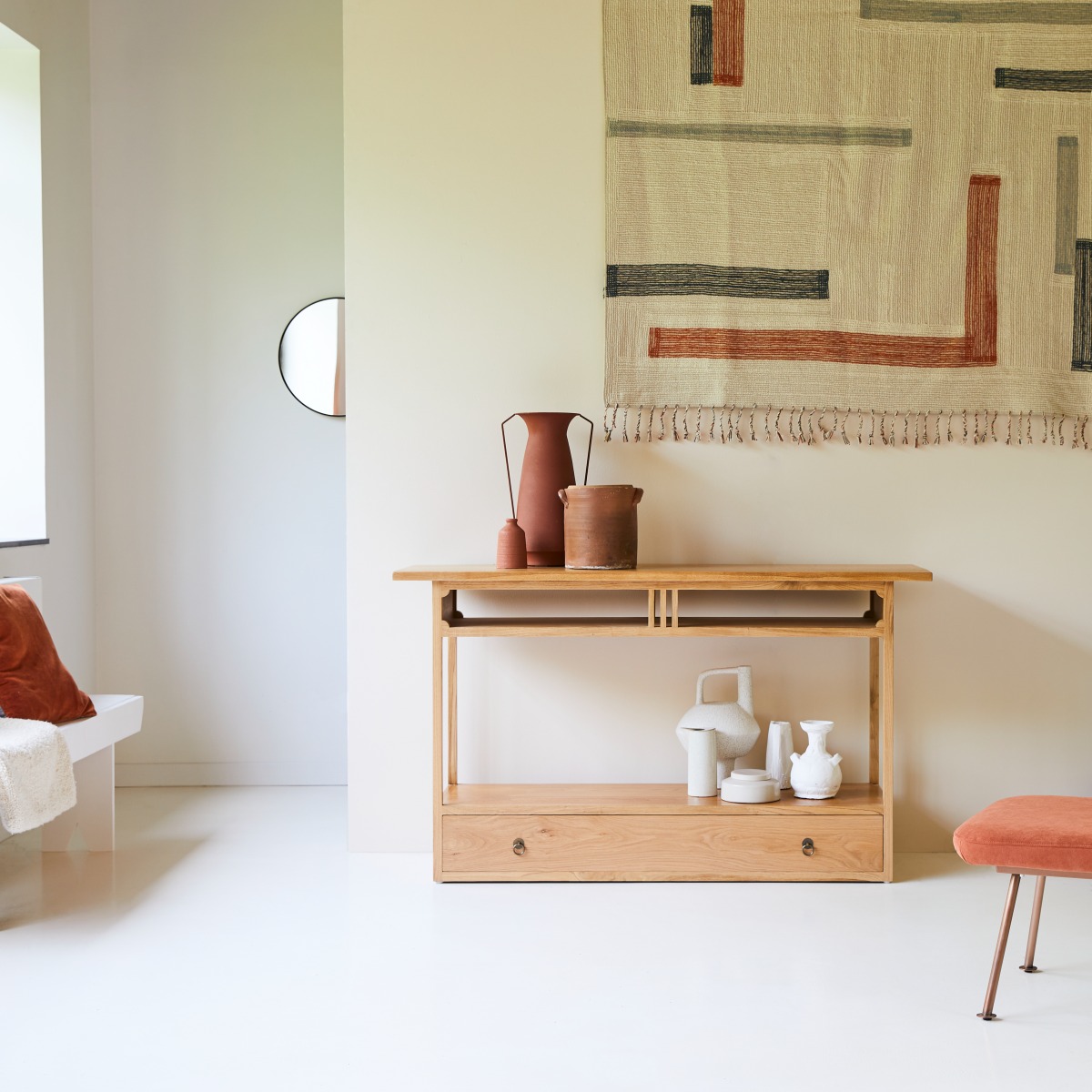 Oak console table 142 cm - Living room furniture - Tikamoon