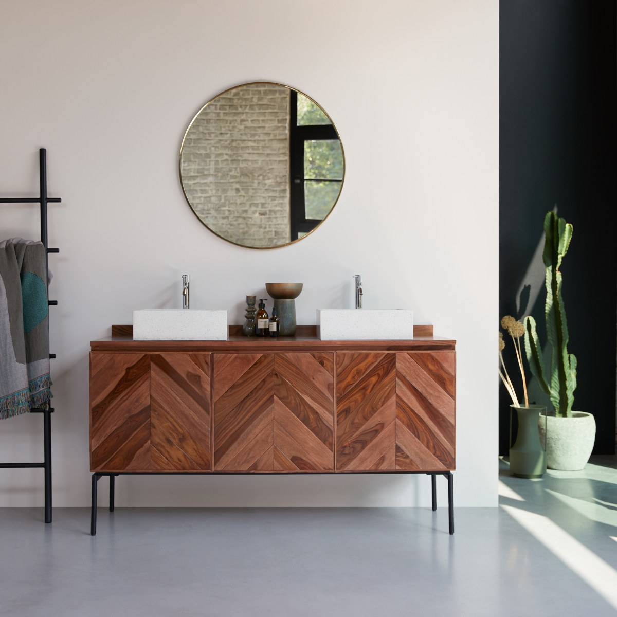 Ismaël Palissanderhouten badmeubel 155 cm - Badkamer - Tikamoon