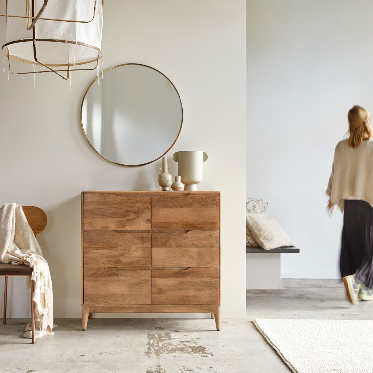 Commode en manguier 6 tiroirs - Mobilier rangement de chambre - Tikamoon