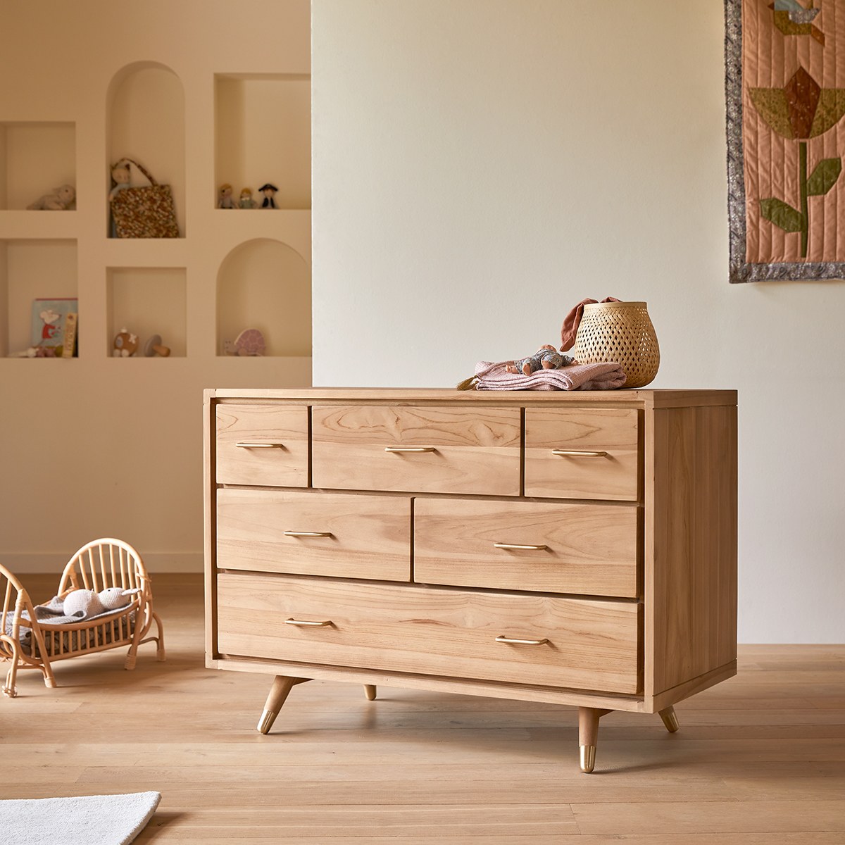 Kort Kids solid teak chest of drawers