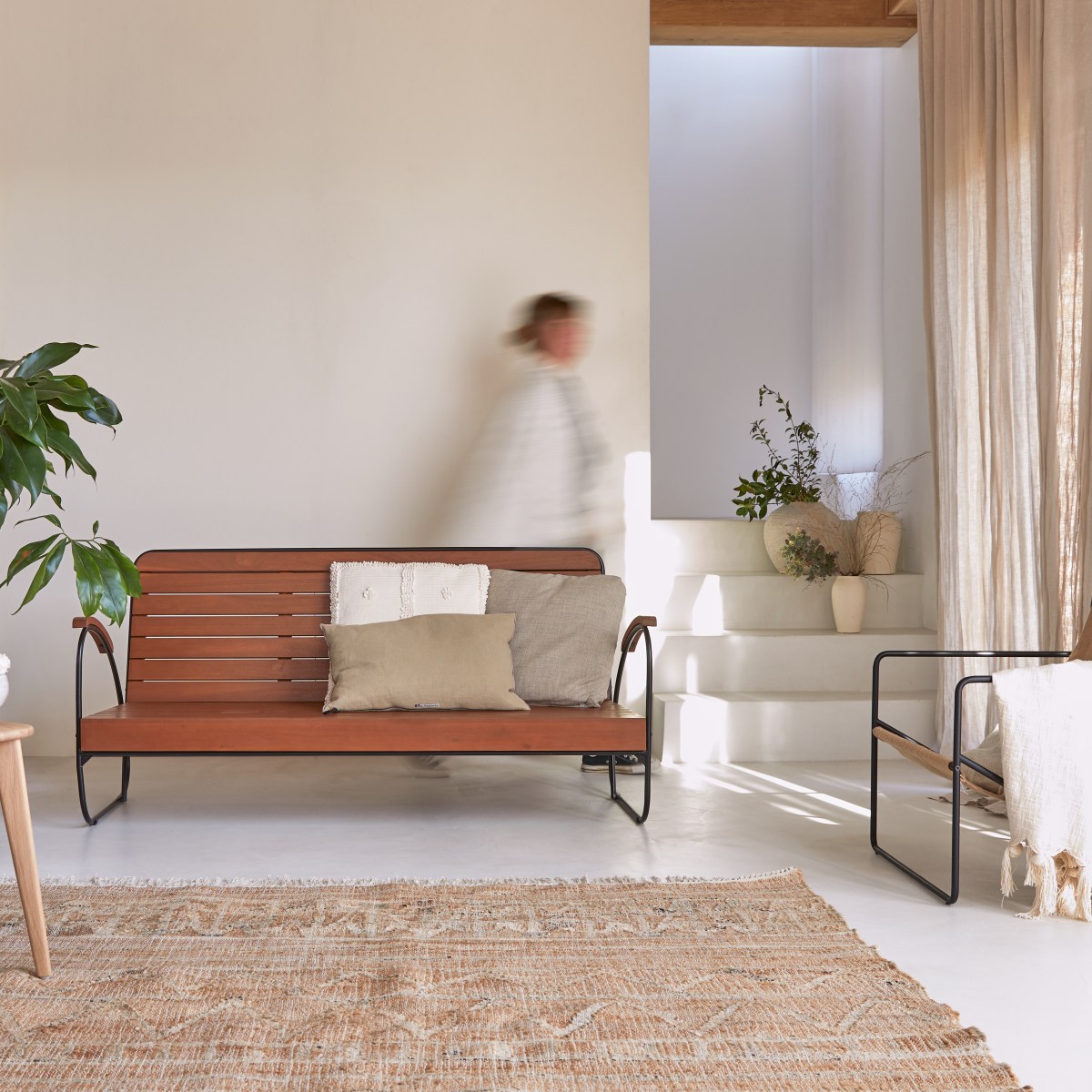 Banc en bois d'acacia 165 cm - Assises 3 places de salon - Tikamoon
