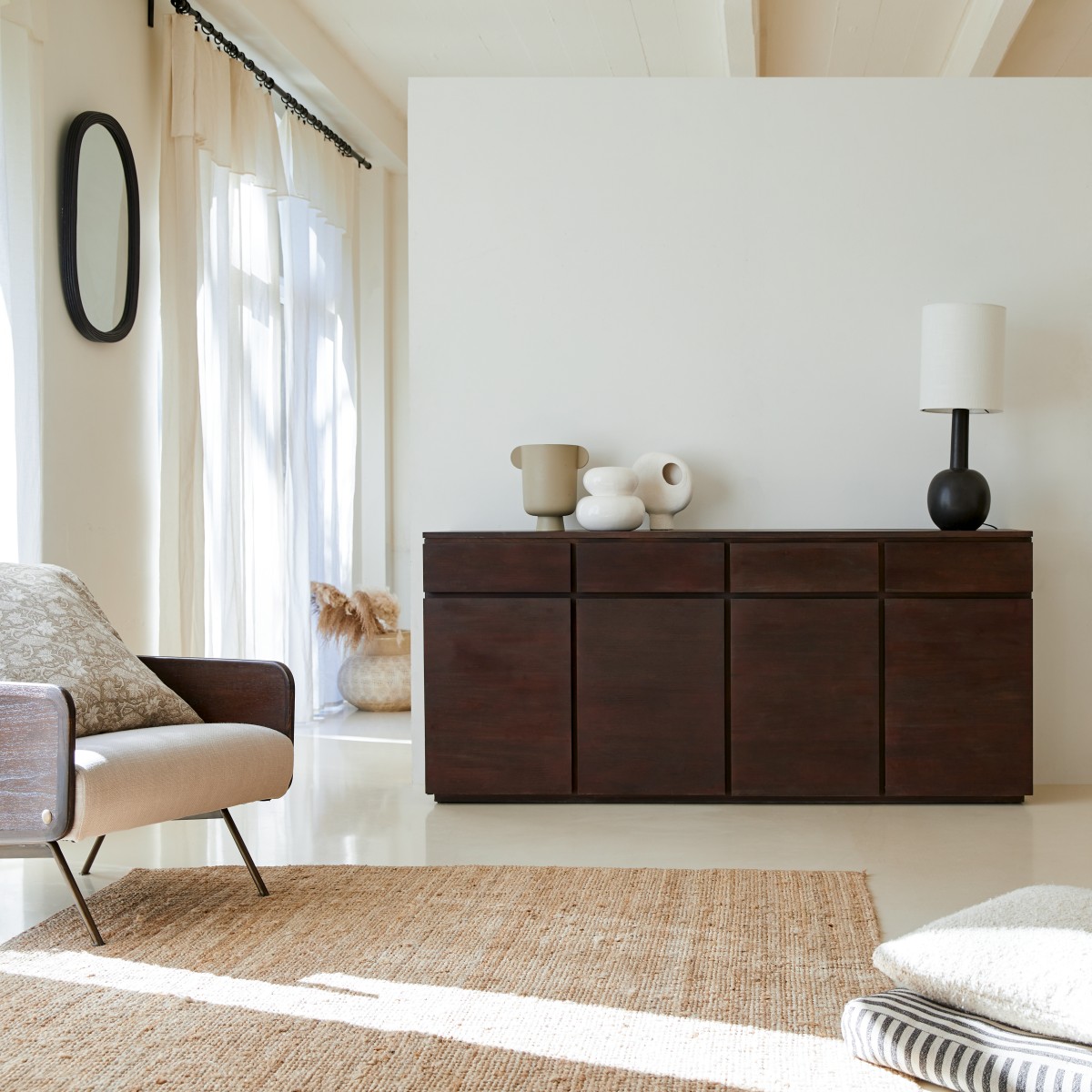 Eva Solid mahogany Sideboard 200 cm