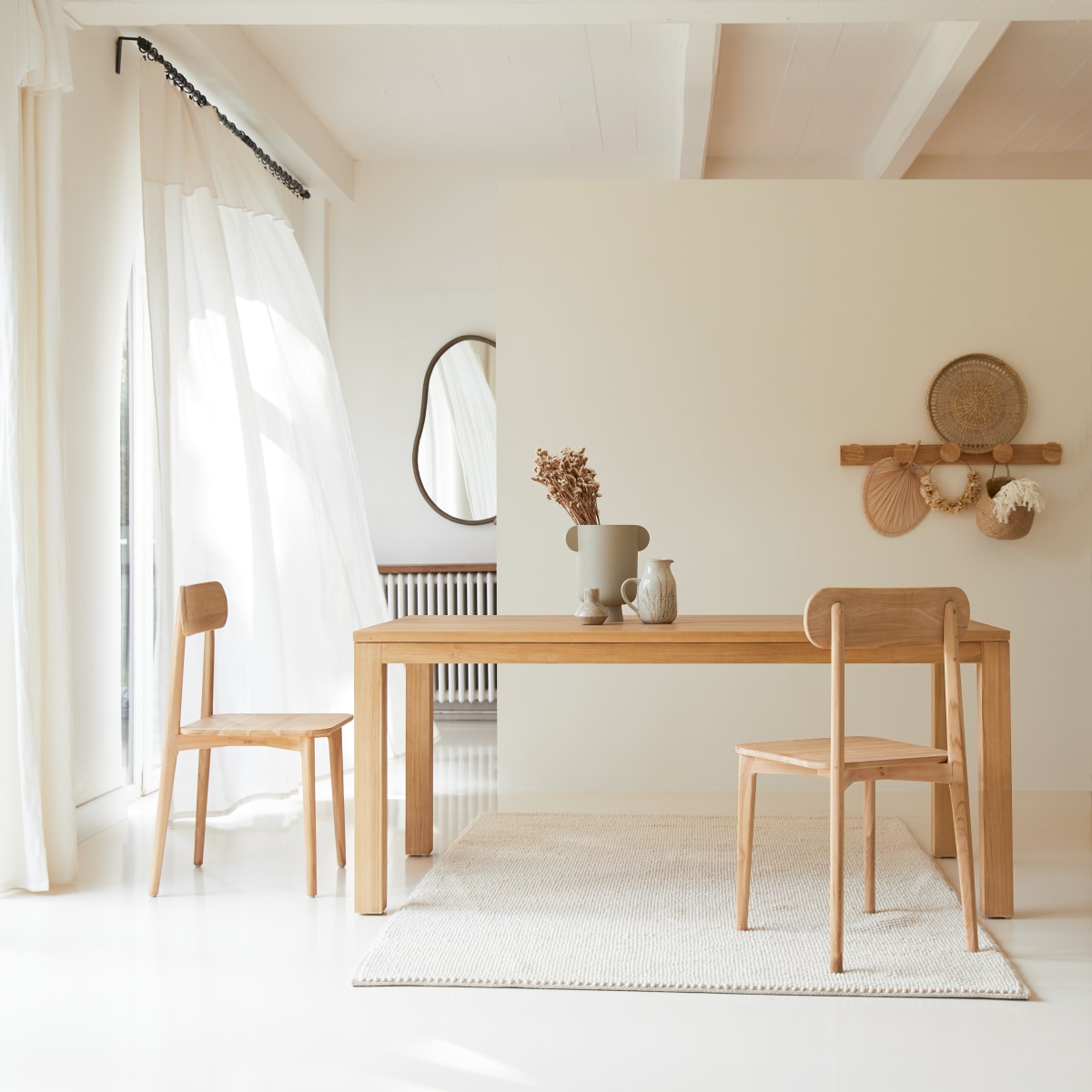 Teck table - Coffee Tek dining table 180x90 at Tikamoon