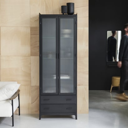 Metal and glass low display cabinet - Storage furniture - Tikamoon