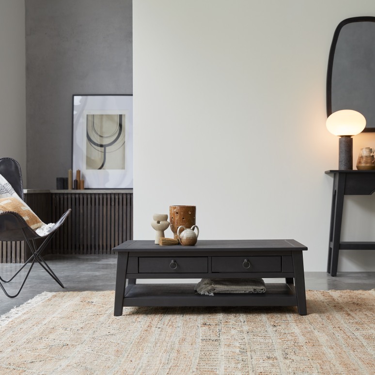 Solid black coffee table store