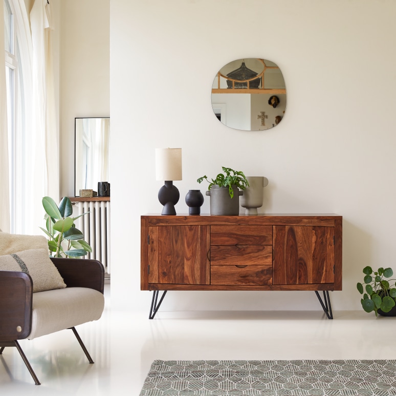 Solid sheesham Sideboard 150 cm Dining Room Sideboards Tikamoon