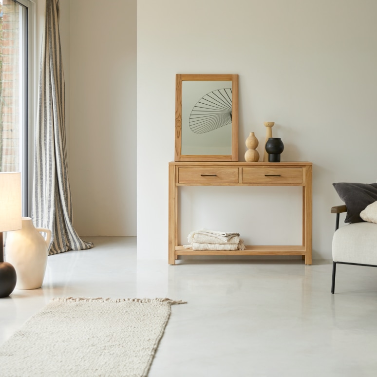 Teak hallway table store