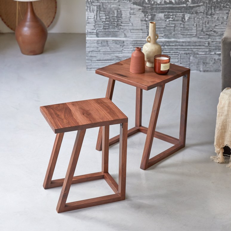 Wood nesting side tables store