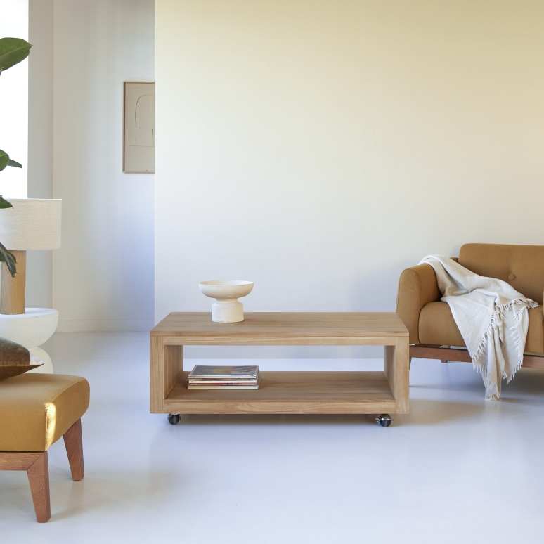 Anoa 110x60 teak coffee table Sale of coffee tables Tikamoon