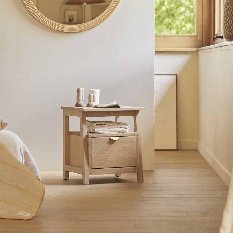 Solid oak Bedside table Bedroom Bedside Tables Tikamoon