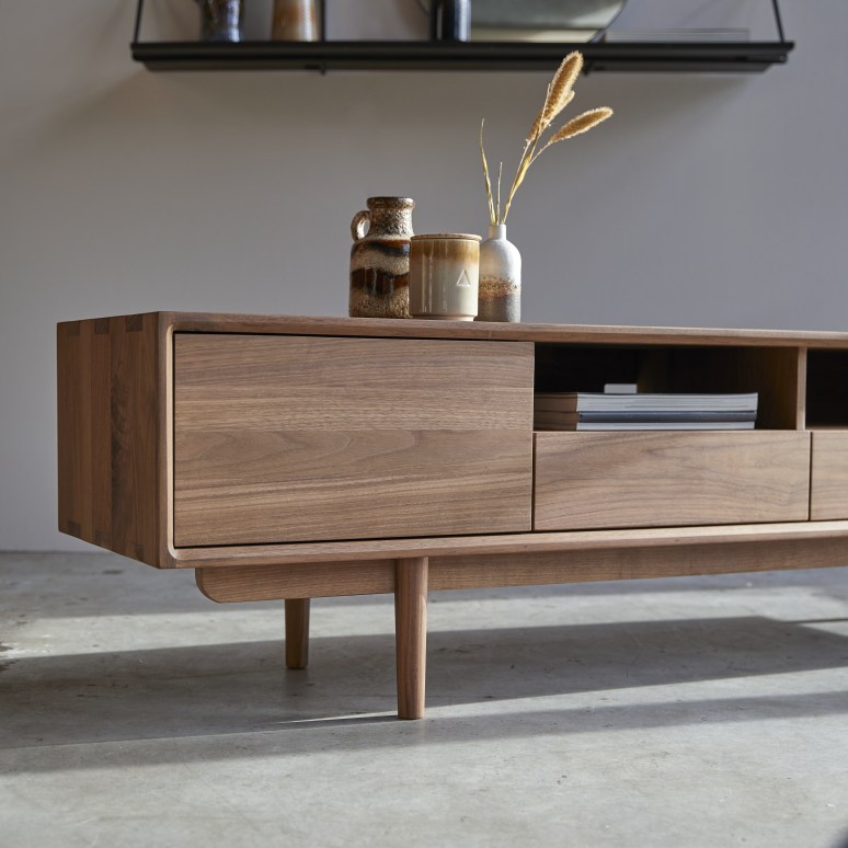 Solid walnut TV Stand 180 cm Living room TV Stands Tikamoon