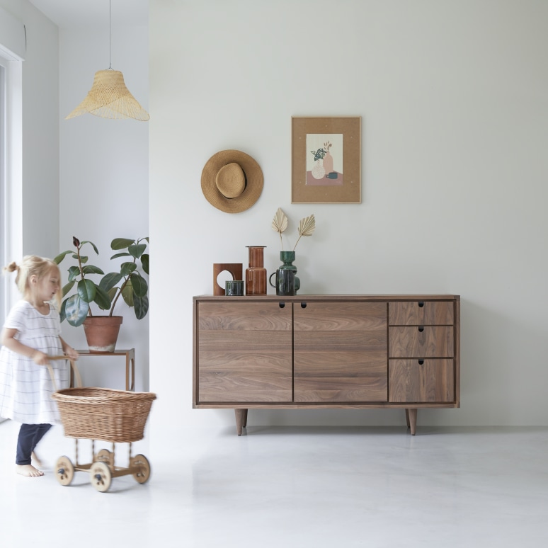 Solid walnut Sideboard 145 cm - Dining Room / Sideboards - Tikamoon