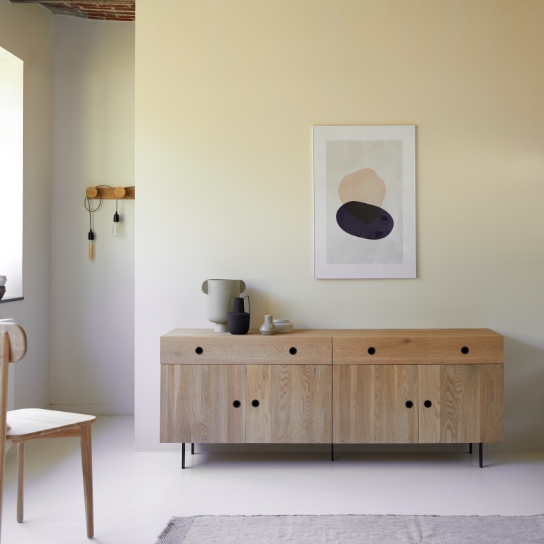 Solid oak Sideboard 185 cm Dining Room Sideboards Tikamoon