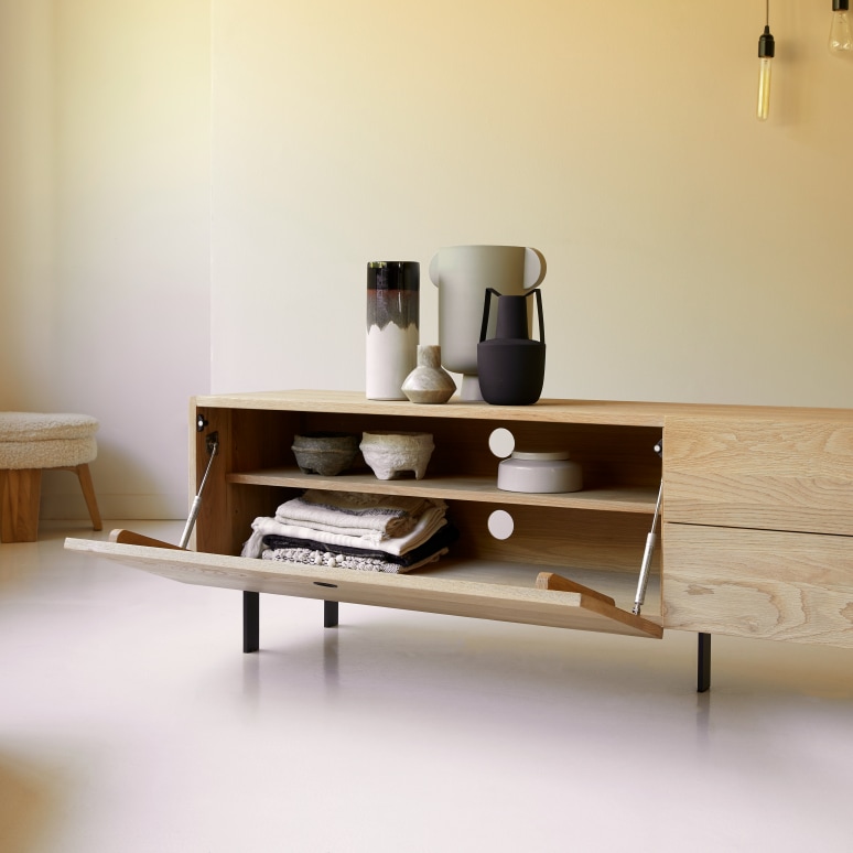 Solid oak TV Stand 200 cm Living room TV Stands Tikamoon