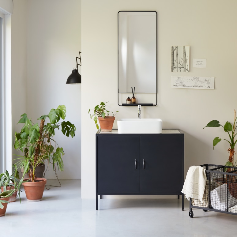 Metal vanity cabinet 90 cm - Terrazzo furniture - Tikamoon