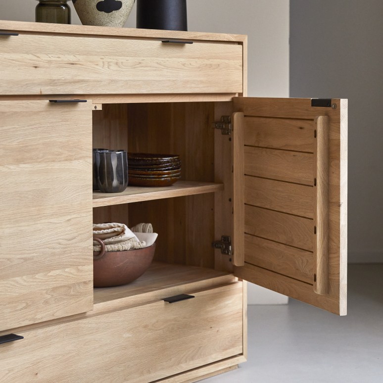Solid oak Sideboard 120 cm Dining Room Sideboards Tikamoon