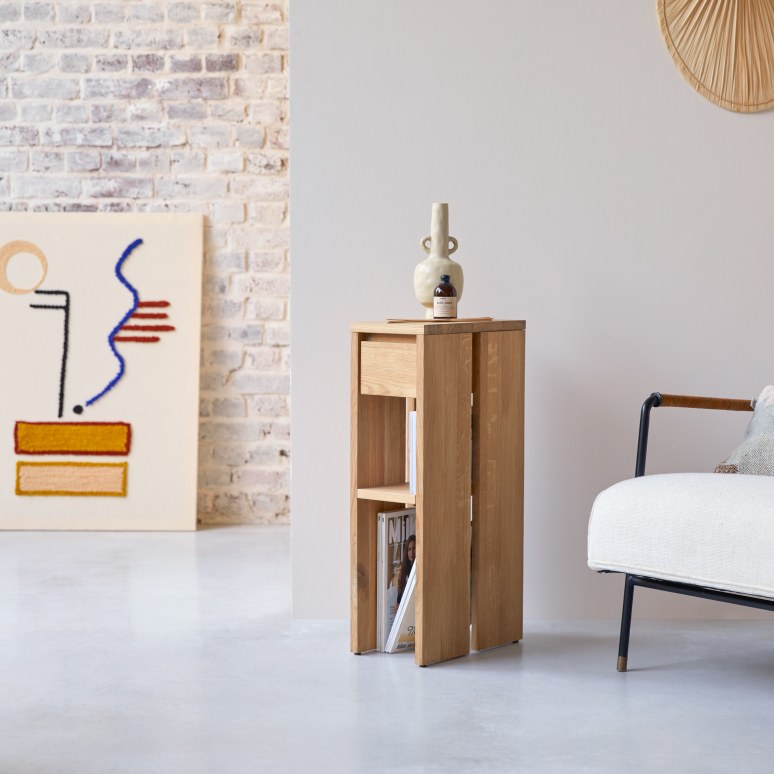 Solid oak side table Living room Side Tables Tikamoon