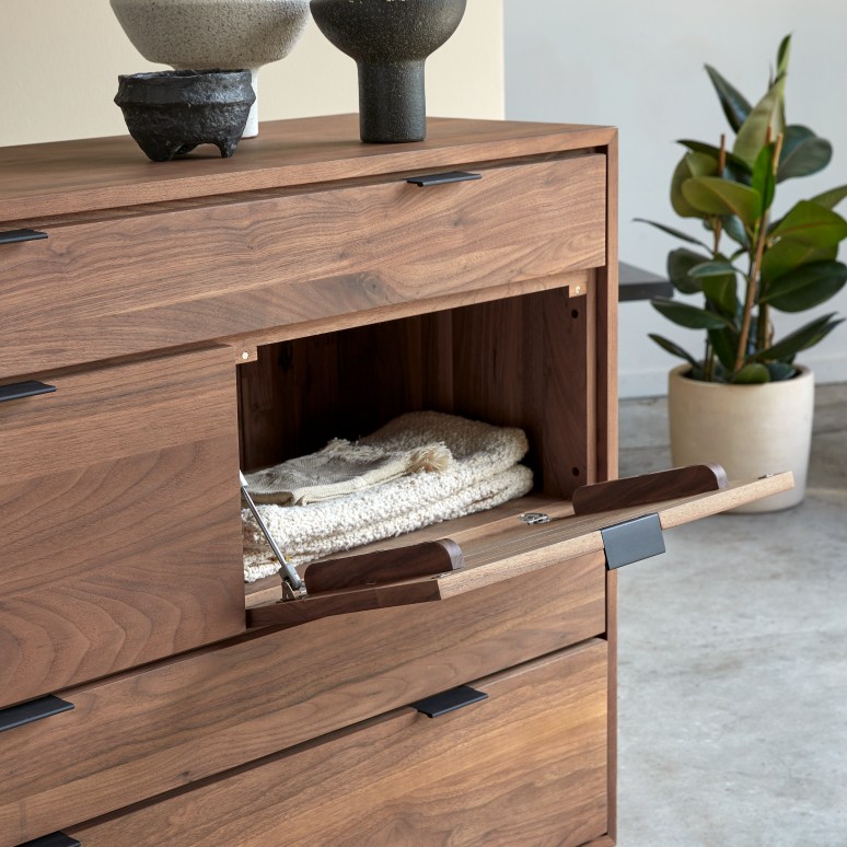Solid walnut chest of drawers Bedroom Chests of Drawers Tikamoon