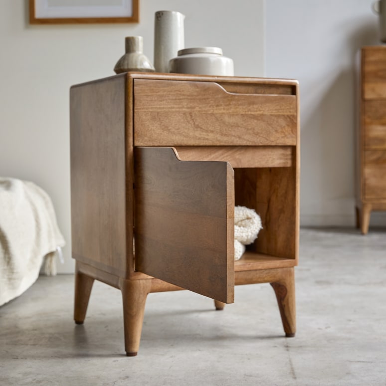 Solid mango wood bedside table Bedroom Bedside Tables Tikamoon