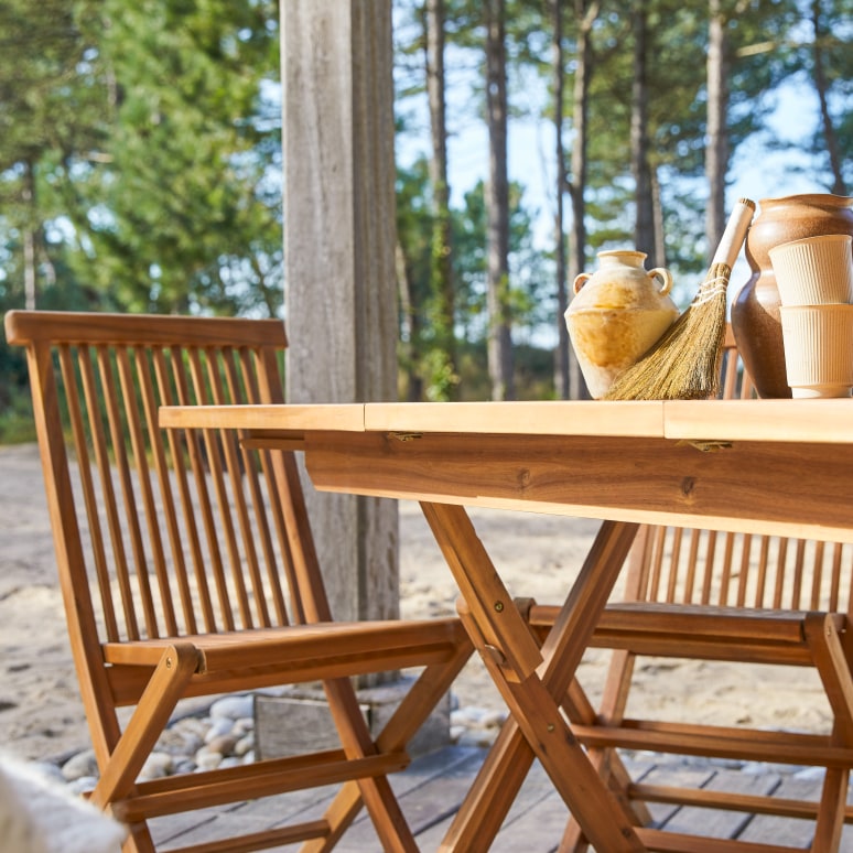 Acacia folding table 120 x 70 cm Garden furniture Tikamoon