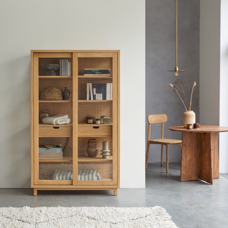 Oak bookcase 110 cm - Living room storage furniture - Tikamoon