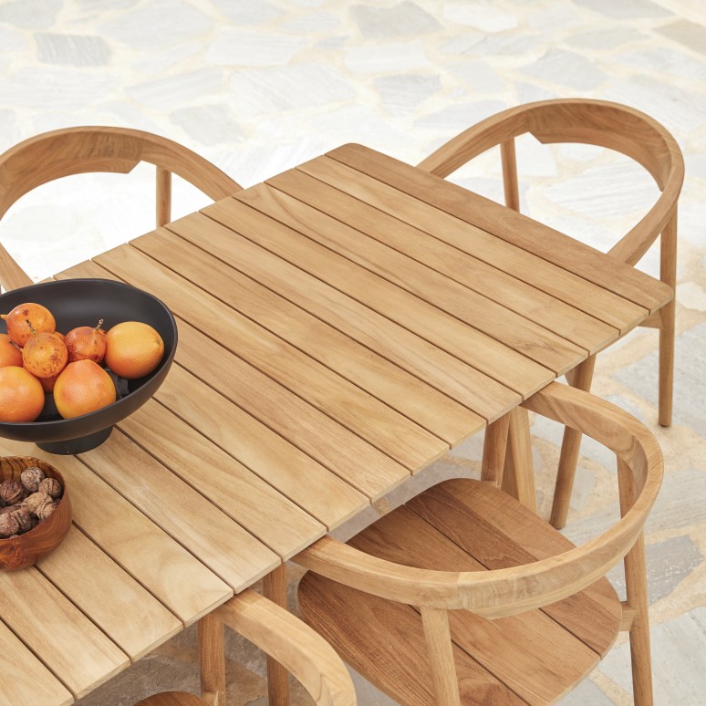 Teak outdoor table seats 8 store