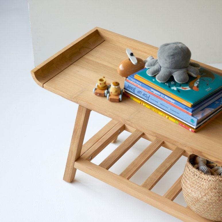 Kids teak low console table 110 cm Bedroom furniture Tikamoon