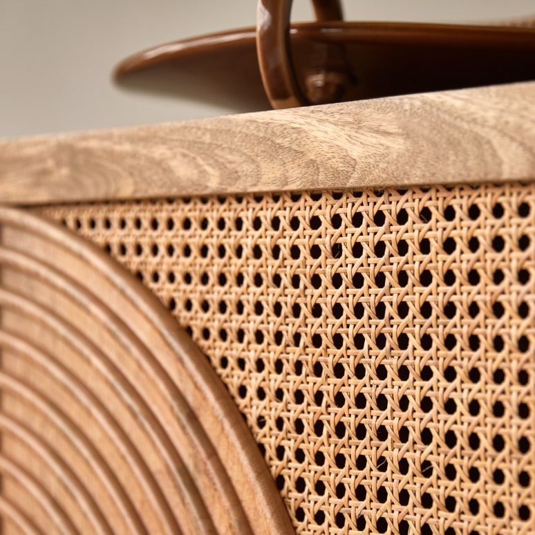 Oak and rattan sideboard store