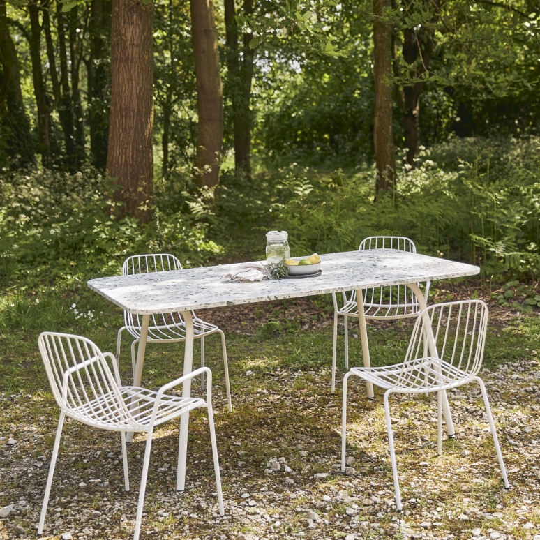 Green premium terrazzo garden table 160 cm Garden furniture Tikamoon