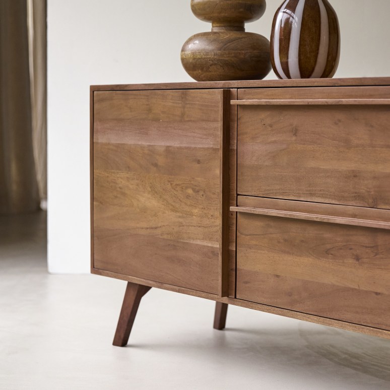 Sideboard aus Akazienholz 175 cm Esszimmermobel mit Stauraum Tikamoon