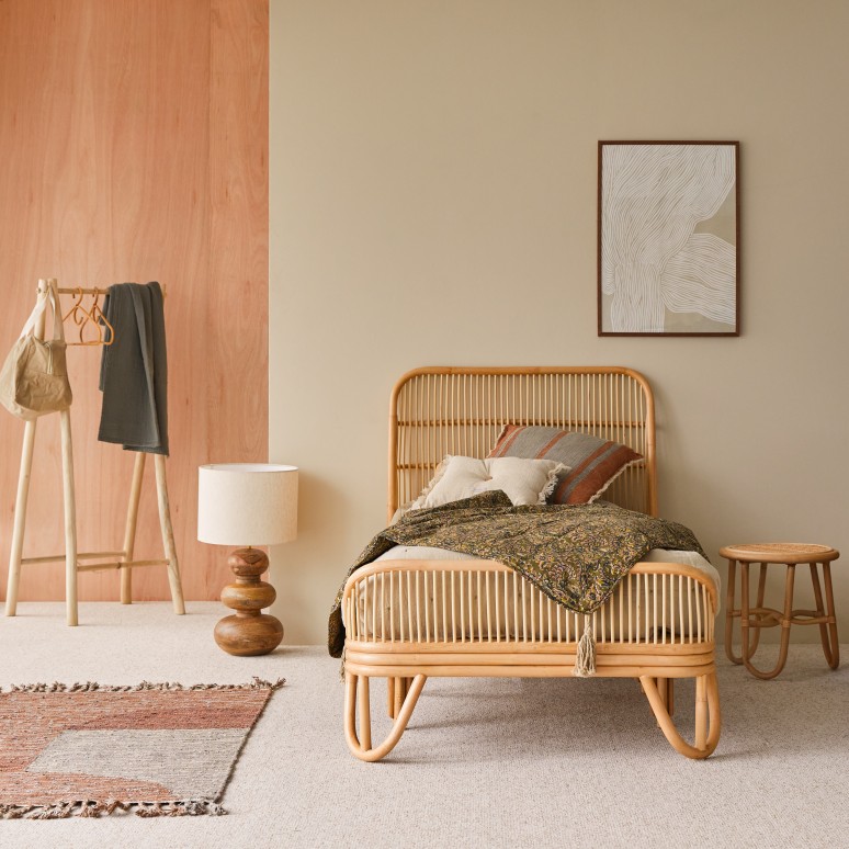 Rattan single bed 200x90 cm Bedroom furniture Tikamoon