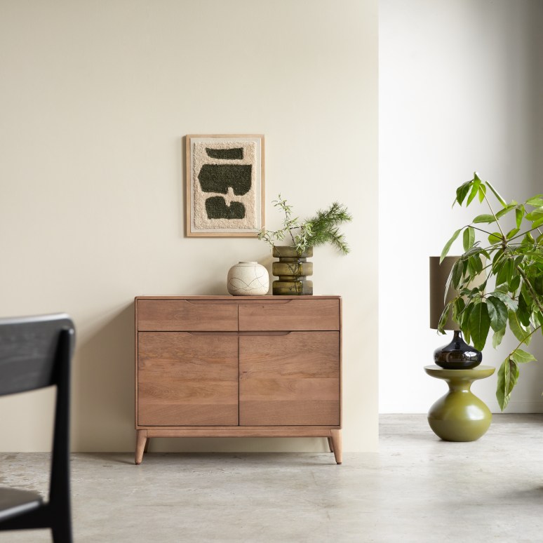 Sideboard aus massivem Mangoholz, 100 cm – Möbel für das Wohnzimmer ...