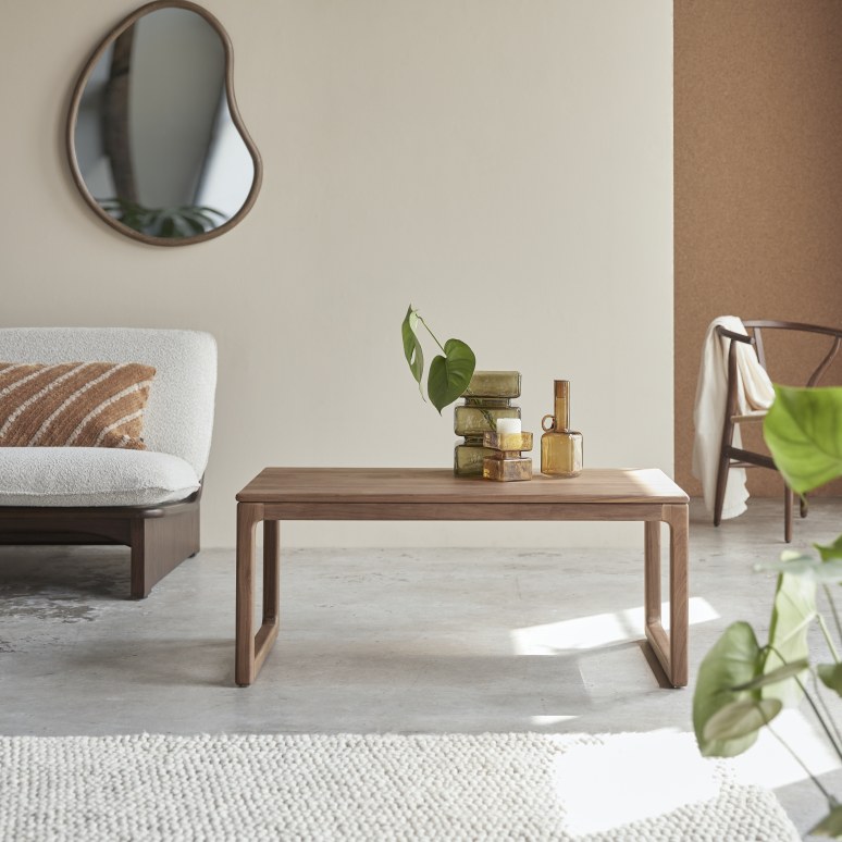 Salontafel van notenhout 100x56 cm - Woonkamermeubels - Tikamoon