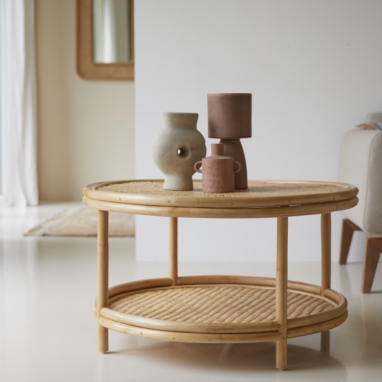 Oval rattan coffee table store