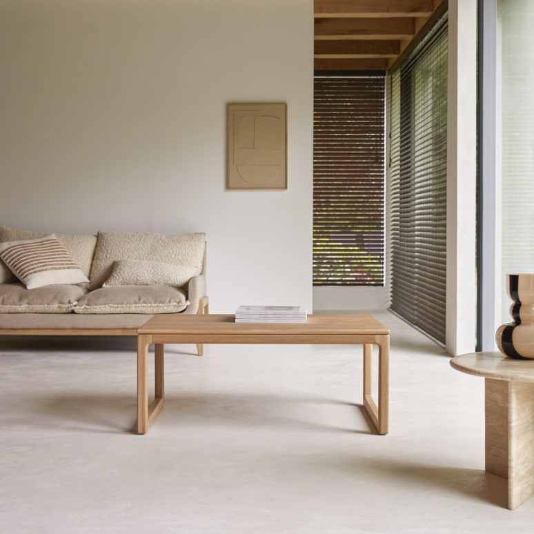 Solid Oak Coffee Table Living Room Coffee Table Tikamoon 1274