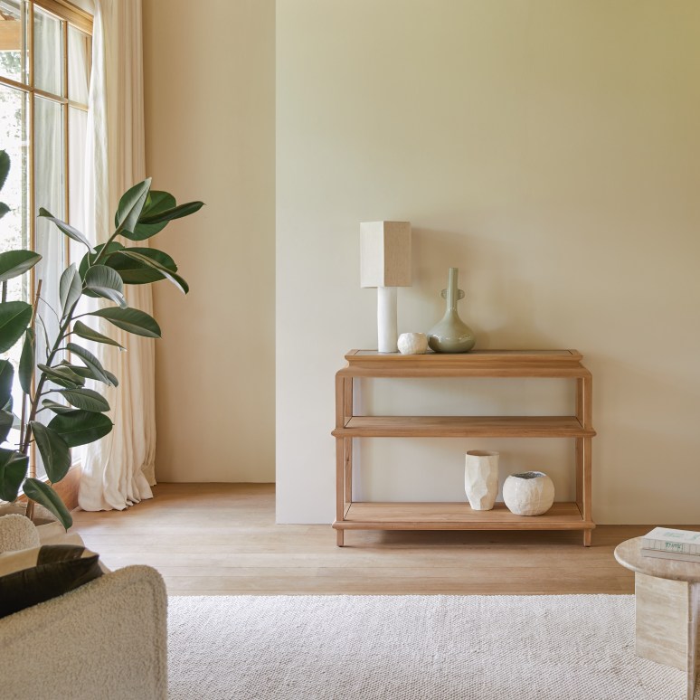 Achille solid teak console table 120 cm Living room furniture Tikamoon