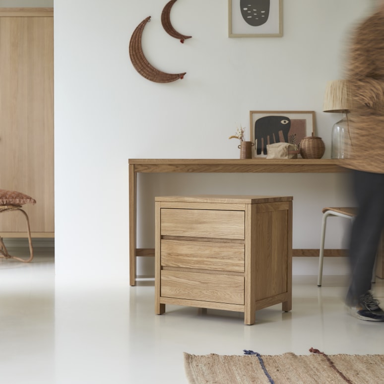 Small oak drawer unit store