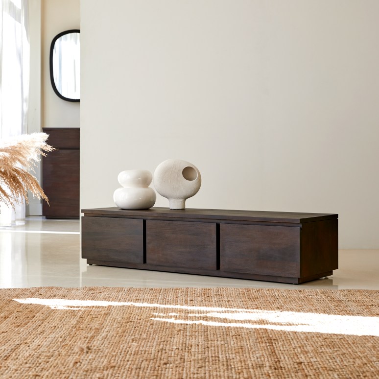 Brown tv stand store